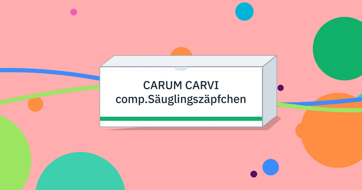 Symbolbild: Packung mit der Aufschrift CARUM CARVI comp.Säuglingszäpfchen (PZN 12544248) – Verfügbarkeit und Bezug in Apotheken in Frankfurt am Main