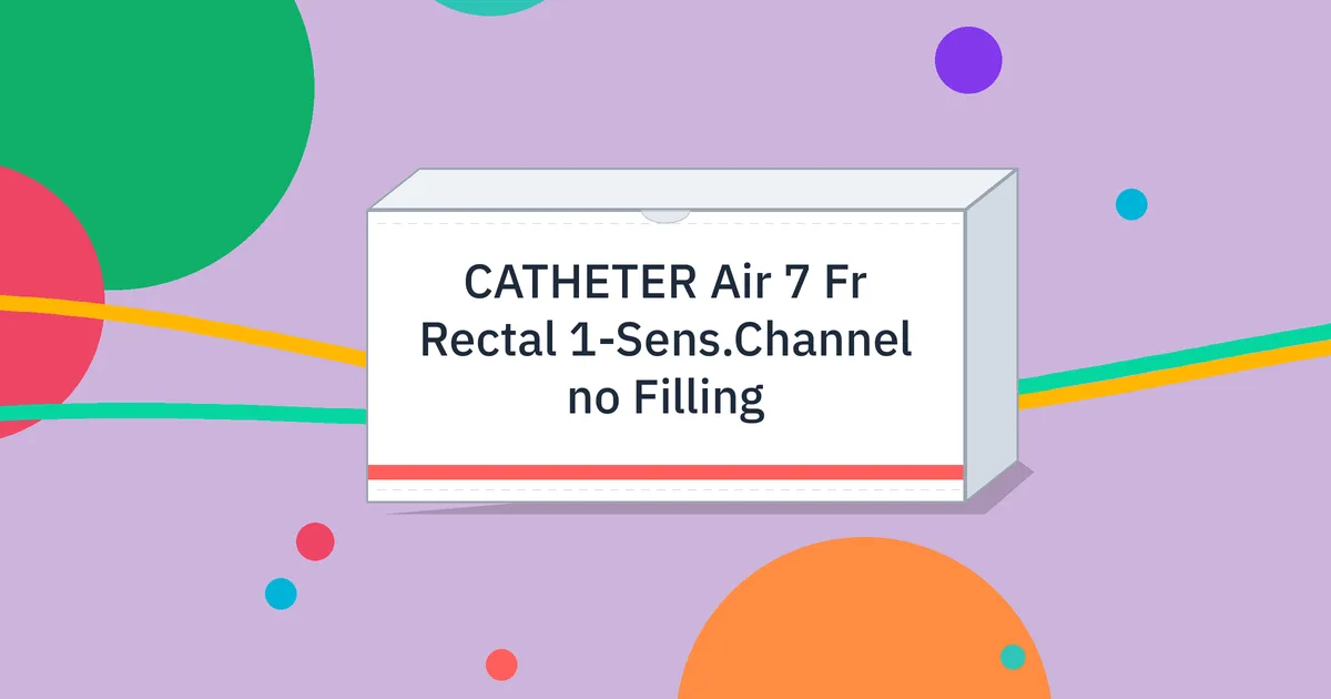 Symbolbild: Packung mit der Aufschrift CATHETER Air 7 Fr Rectal 1-Sens.Channel no Filling (PZN 20930209) – Verfügbarkeit und Bezug in Apotheken in Frankfurt am Main