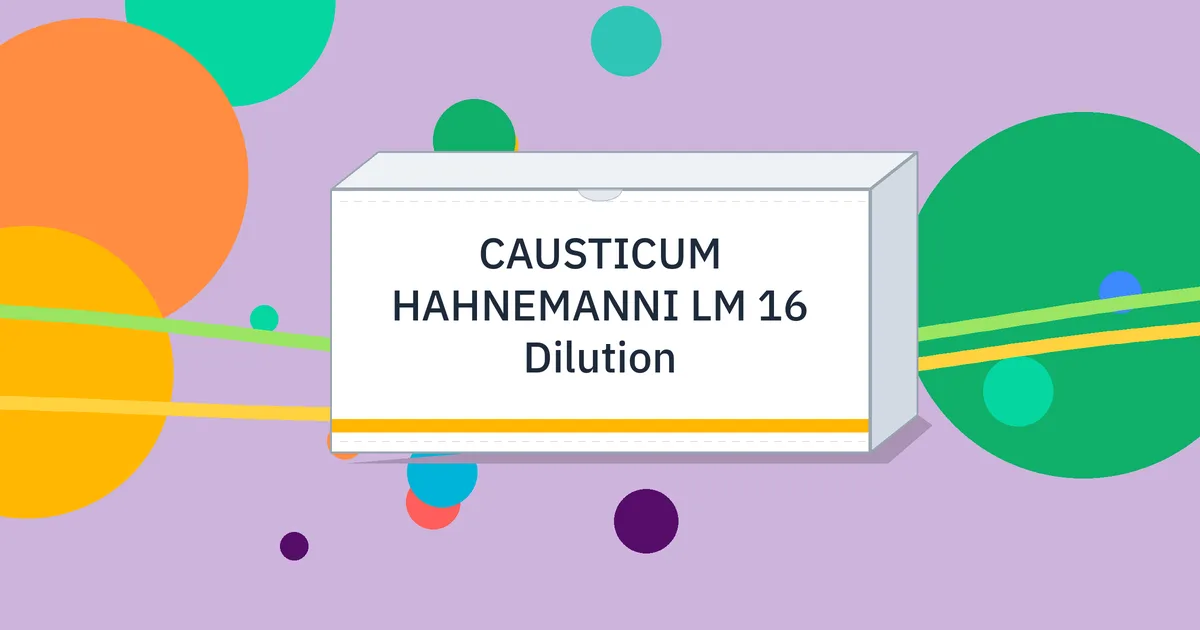 Symbolbild: Packung mit der Aufschrift CAUSTICUM HAHNEMANNI LM 16 Dilution (PZN 12811689) – Verfügbarkeit und Bezug in Apotheken in Frankfurt am Main