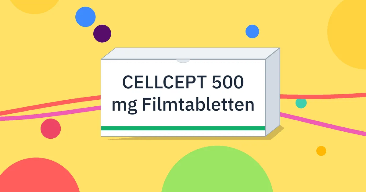 Symbolbild: Packung mit der Aufschrift CELLCEPT 500 mg Filmtabletten (PZN 16799086) – Verfügbarkeit und Bezug in Apotheken in Frankfurt am Main