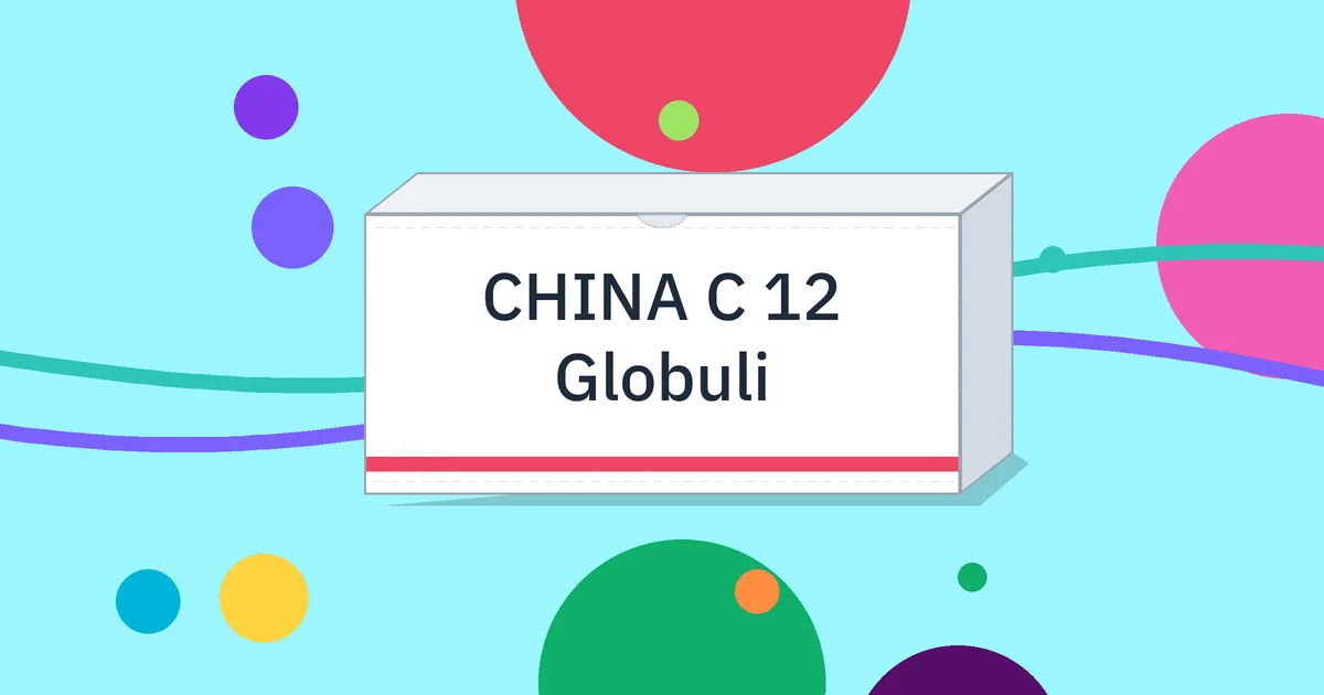 Symbolbild: Packung mit der Aufschrift CHINA C 12 Globuli (PZN 07164549) – Verfügbarkeit und Bezug in Apotheken in Frankfurt am Main