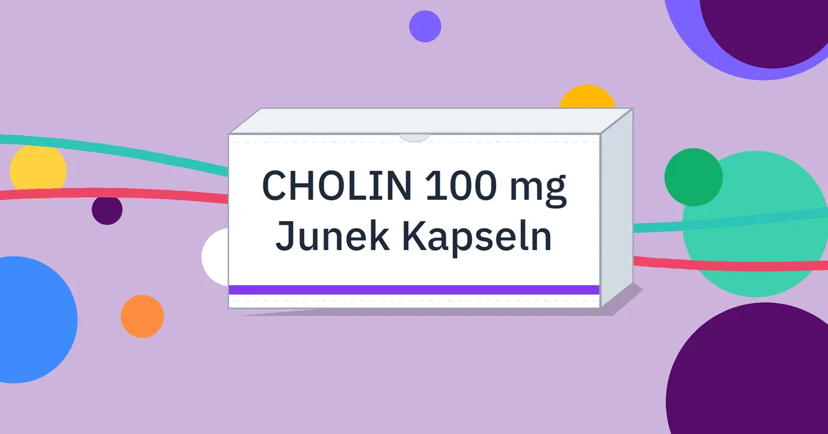 Symbolbild: Packung mit der Aufschrift CHOLIN 100 mg Junek Kapseln (PZN 07088392) – Verfügbarkeit und Bezug in Apotheken in Frankfurt am Main