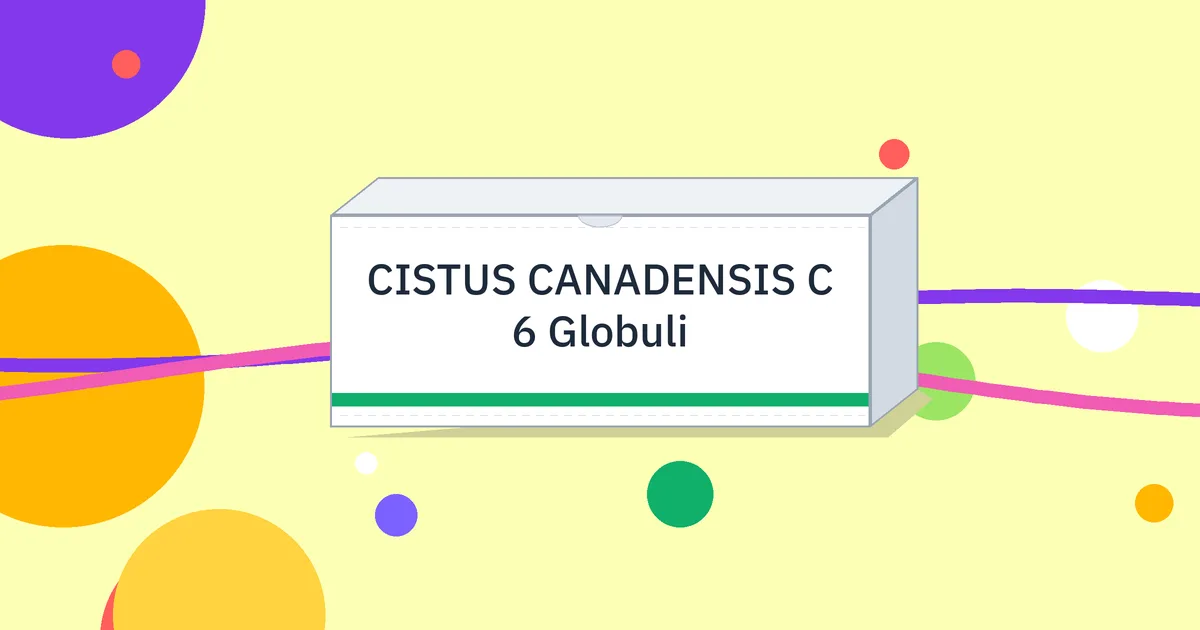 Symbolbild: Packung mit der Aufschrift CISTUS CANADENSIS C 6 Globuli (PZN 19718591) – Verfügbarkeit und Bezug in Apotheken in Frankfurt am Main