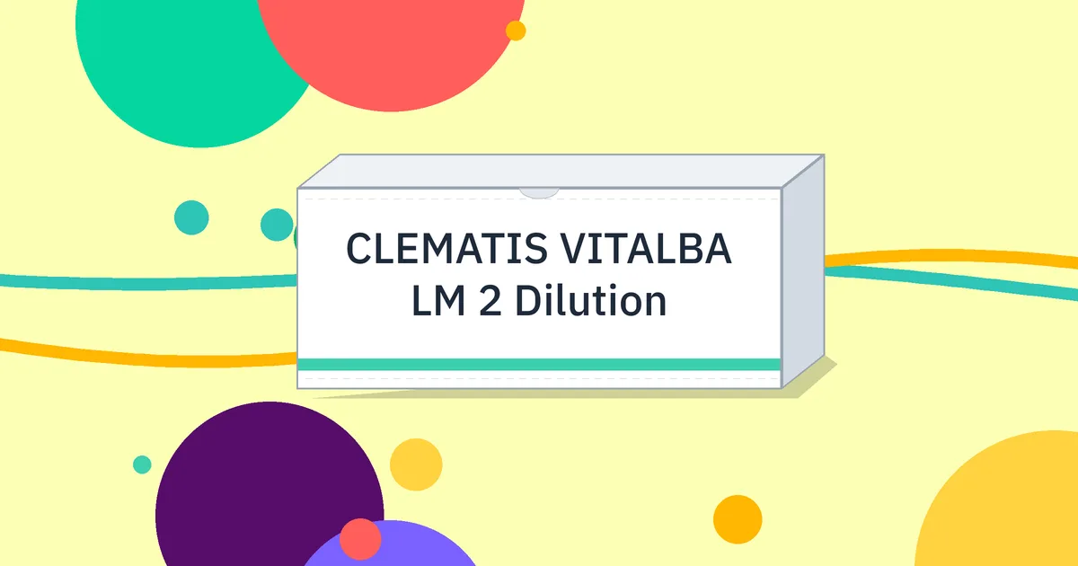 Symbolbild: Packung mit der Aufschrift CLEMATIS VITALBA LM 2 Dilution (PZN 13447240) – Verfügbarkeit und Bezug in Apotheken in Frankfurt am Main