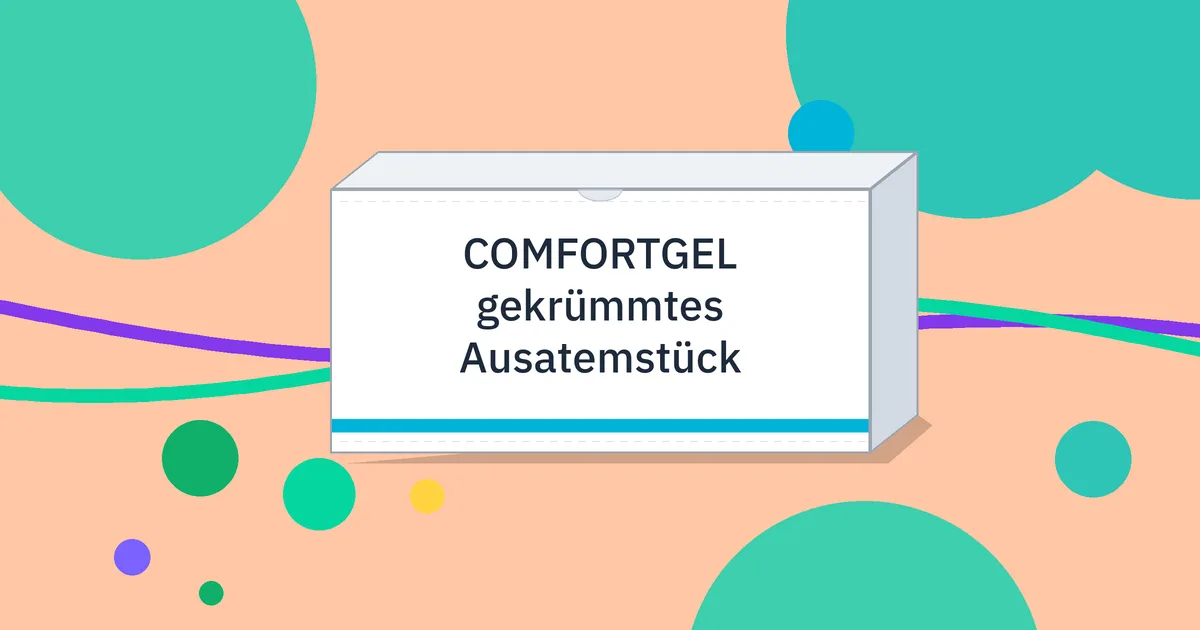 Symbolbild: Packung mit der Aufschrift COMFORTGEL gekrümmtes Ausatemstück (PZN 02761223) – Verfügbarkeit und Bezug in Apotheken in Frankfurt am Main