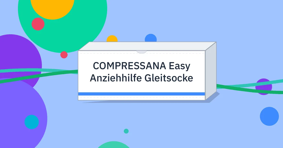 Symbolbild: Packung mit der Aufschrift COMPRESSANA Easy Anziehhilfe Gleitsocke (PZN 01556254) – Verfügbarkeit und Bezug in Apotheken in Frankfurt am Main