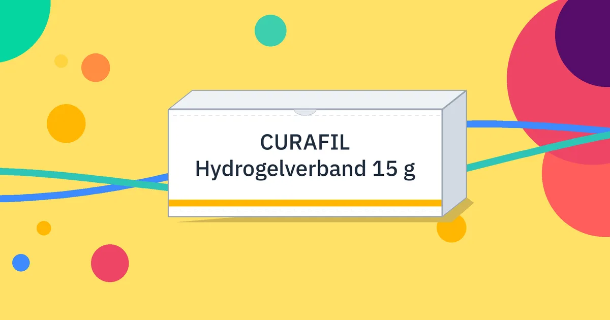 Symbolbild: Packung mit der Aufschrift CURAFIL Hydrogelverband 15 g (PZN 05525397) – Verfügbarkeit und Bezug in Apotheken in Frankfurt am Main