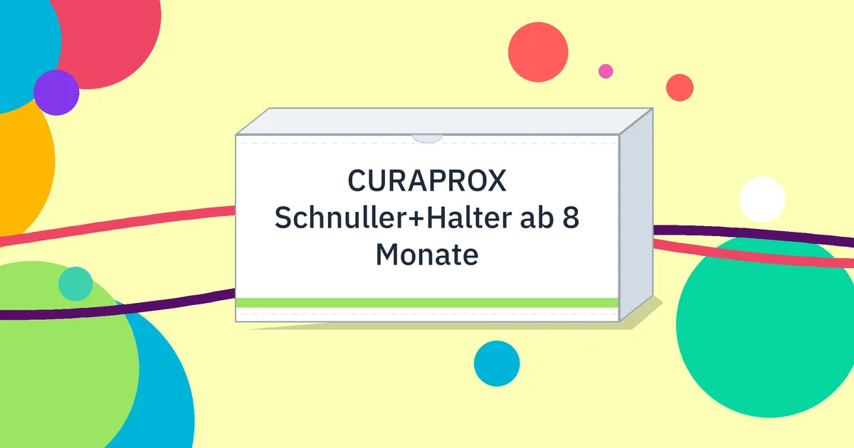 Symbolbild: Packung mit der Aufschrift CURAPROX Schnuller+Halter ab 8 Monate (PZN 05531966) – Verfügbarkeit und Bezug in Apotheken in Frankfurt am Main