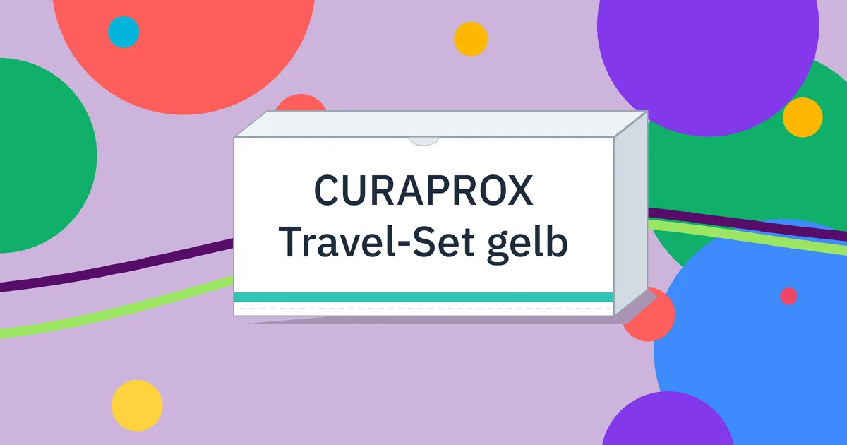 Symbolbild: Packung mit der Aufschrift CURAPROX Travel-Set gelb (PZN 17907081) – Verfügbarkeit und Bezug in Apotheken in Frankfurt am Main