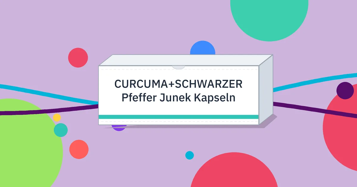 Symbolbild: Packung mit der Aufschrift CURCUMA+SCHWARZER Pfeffer Junek Kapseln (PZN 16235030) – Verfügbarkeit und Bezug in Apotheken in Frankfurt am Main