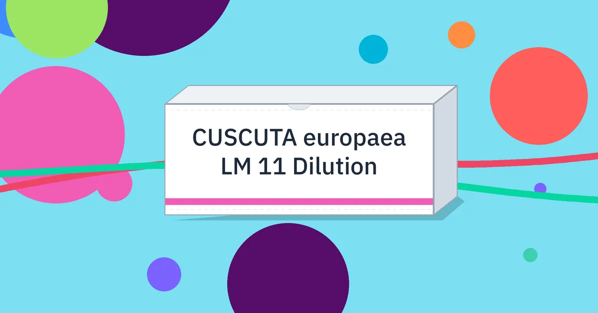 Symbolbild: Packung mit der Aufschrift CUSCUTA europaea LM 11 Dilution (PZN 13459094) – Verfügbarkeit und Bezug in Apotheken in Frankfurt am Main