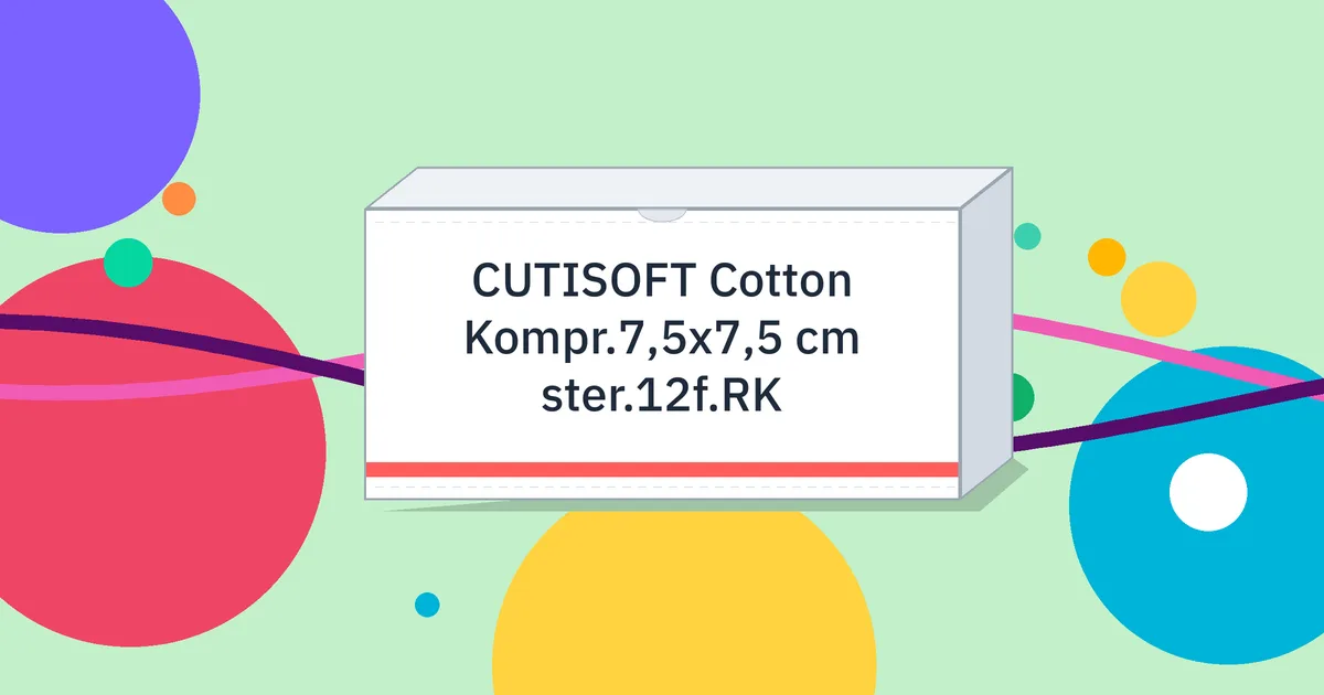 Symbolbild: Packung mit der Aufschrift CUTISOFT Cotton Kompr.7,5x7,5 cm ster.12f.RK (PZN 03897930) – Verfügbarkeit und Bezug in Apotheken in Frankfurt am Main