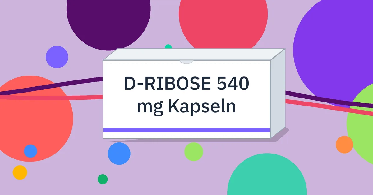 Symbolbild: Packung mit der Aufschrift D-RIBOSE 540 mg Kapseln (PZN 17189881) – Verfügbarkeit und Bezug in Apotheken in Frankfurt am Main