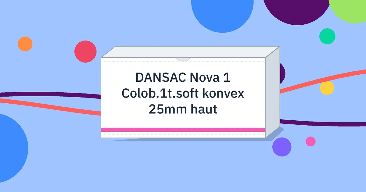 Symbolbild: Packung mit der Aufschrift DANSAC Nova 1 Colob.1t.soft konvex 25mm haut (PZN 03754722) – Verfügbarkeit und Bezug in Apotheken in Frankfurt am Main