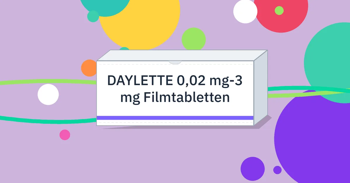 Symbolbild: Packung mit der Aufschrift DAYLETTE 0,02 mg-3 mg Filmtabletten (PZN 00996258) – Verfügbarkeit und Bezug in Apotheken in Frankfurt am Main