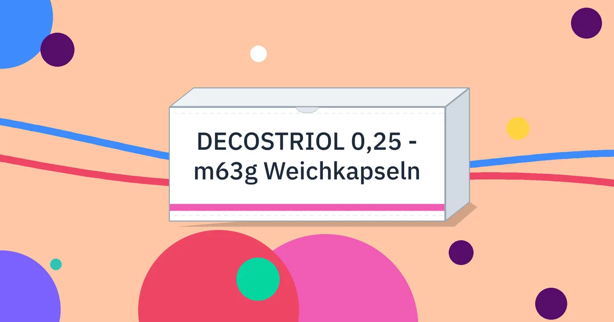 Symbolbild: Packung mit der Aufschrift DECOSTRIOL 0,25 -m63g Weichkapseln (PZN 08890453) – Verfügbarkeit und Bezug in Apotheken in Frankfurt am Main