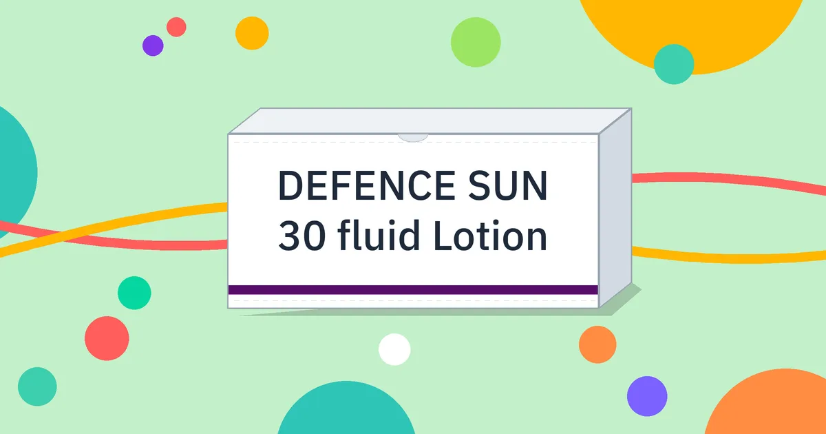 Symbolbild: Packung mit der Aufschrift DEFENCE SUN 30 fluid Lotion (PZN 11892622) – Verfügbarkeit und Bezug in Apotheken in Frankfurt am Main