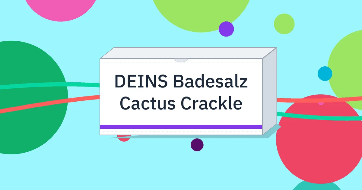 Symbolbild: Packung mit der Aufschrift DEINS Badesalz Cactus Crackle (PZN 19163561) – Verfügbarkeit und Bezug in Apotheken in Frankfurt am Main