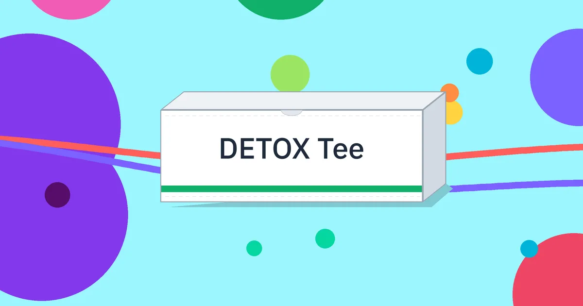 Symbolbild: Packung mit der Aufschrift DETOX Tee (PZN 15371771) – Verfügbarkeit und Bezug in Apotheken in Frankfurt am Main