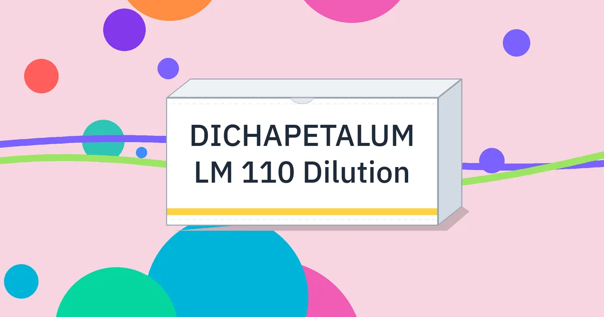 Symbolbild: Packung mit der Aufschrift DICHAPETALUM LM 110 Dilution (PZN 13464528) – Verfügbarkeit und Bezug in Apotheken in Frankfurt am Main