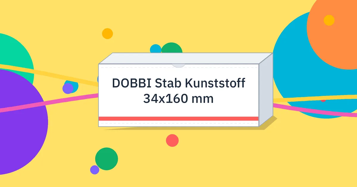 Symbolbild: Packung mit der Aufschrift DOBBI Stab Kunststoff 34x160 mm (PZN 05452008) – Verfügbarkeit und Bezug in Apotheken in Frankfurt am Main