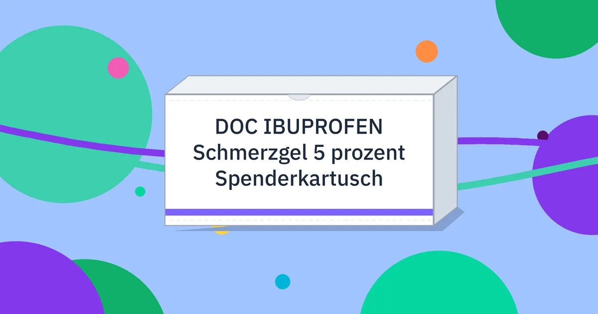 Symbolbild: Packung mit der Aufschrift DOC IBUPROFEN Schmerzgel 5 prozent Spenderkartusch (PZN 09440203) – Verfügbarkeit und Bezug in Apotheken in Frankfurt am Main