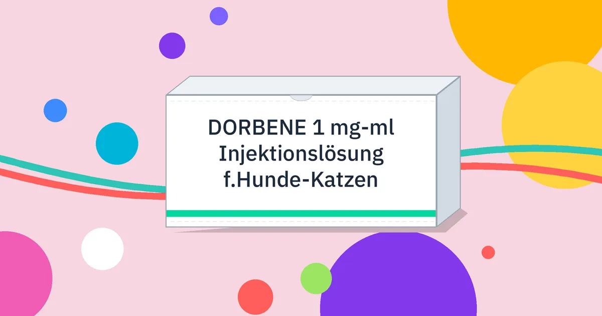 Symbolbild: Packung mit der Aufschrift DORBENE 1 mg-ml Injektionslösung f.Hunde-Katzen (PZN 07725752) – Verfügbarkeit und Bezug in Apotheken in Frankfurt am Main