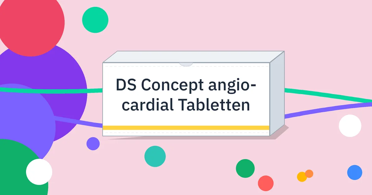 Symbolbild: Packung mit der Aufschrift DS Concept angio-cardial Tabletten (PZN 03399540) – Verfügbarkeit und Bezug in Apotheken in Frankfurt am Main