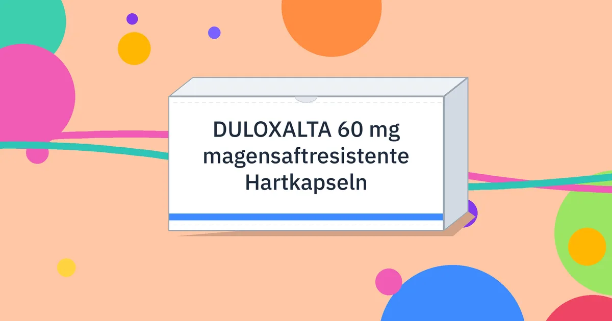 Symbolbild: Packung mit der Aufschrift DULOXALTA 60 mg magensaftresistente Hartkapseln (PZN 11715417) – Verfügbarkeit und Bezug in Apotheken in Frankfurt am Main