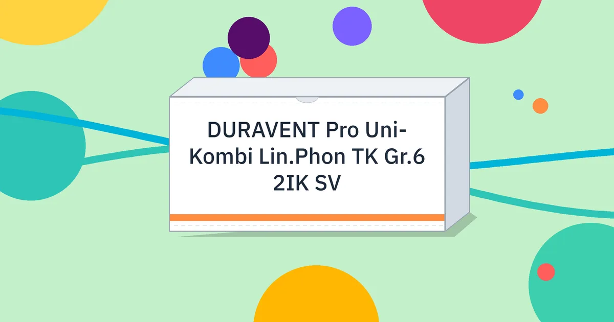 Symbolbild: Packung mit der Aufschrift DURAVENT Pro Uni-Kombi Lin.Phon TK Gr.6 2IK SV (PZN 19246407) – Verfügbarkeit und Bezug in Apotheken in Frankfurt am Main