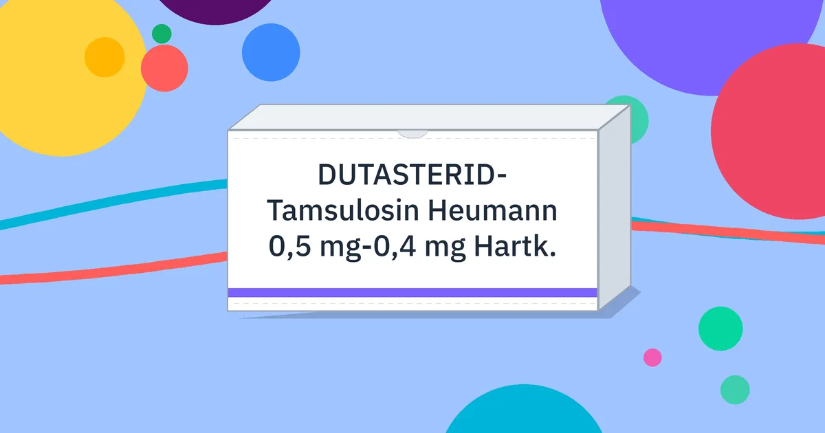 Symbolbild: Packung mit der Aufschrift DUTASTERID-Tamsulosin Heumann 0,5 mg-0,4 mg Hartk. (PZN 15378796) – Verfügbarkeit und Bezug in Apotheken in Frankfurt am Main