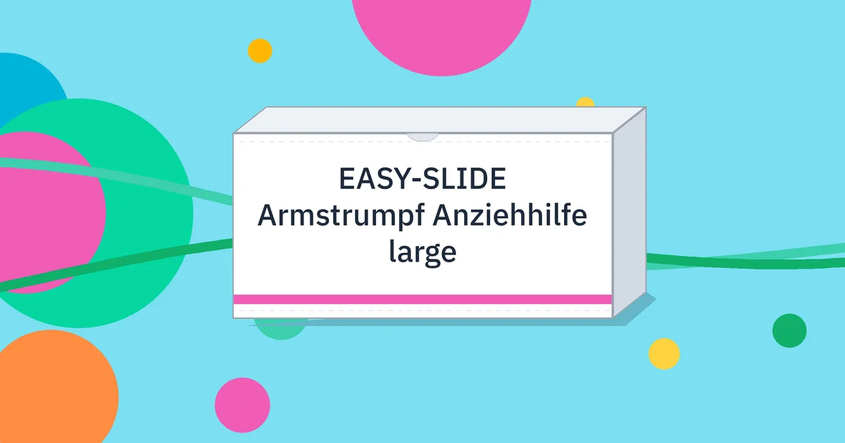 Symbolbild: Packung mit der Aufschrift EASY-SLIDE Armstrumpf Anziehhilfe large (PZN 18080169) – Verfügbarkeit und Bezug in Apotheken in Frankfurt am Main