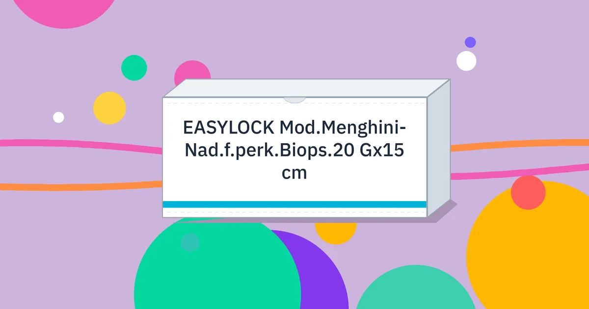 Symbolbild: Packung mit der Aufschrift EASYLOCK Mod.Menghini-Nad.f.perk.Biops.20 Gx15 cm (PZN 16362372) – Verfügbarkeit und Bezug in Apotheken in Frankfurt am Main
