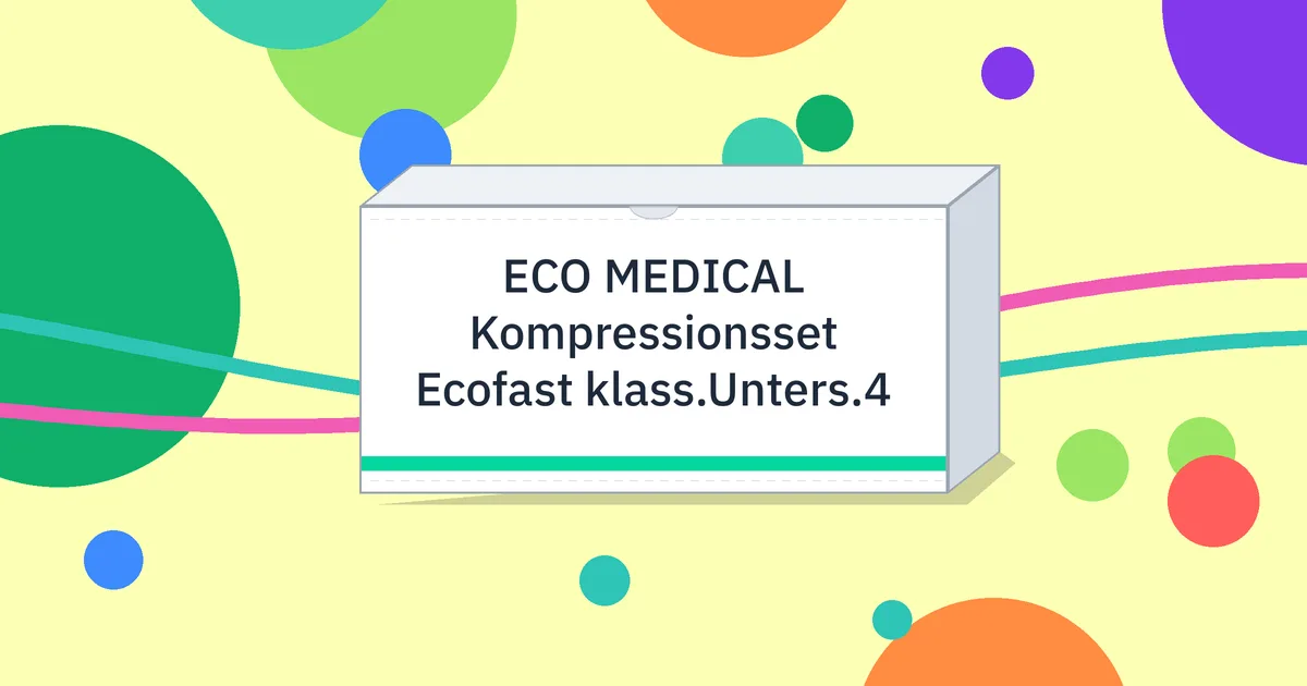 Symbolbild: Packung mit der Aufschrift ECO MEDICAL Kompressionsset Ecofast klass.Unters.4 (PZN 10748254) – Verfügbarkeit und Bezug in Apotheken in Frankfurt am Main