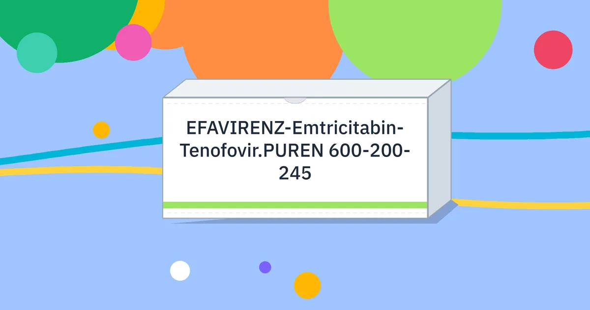 Symbolbild: Packung mit der Aufschrift EFAVIRENZ-Emtricitabin-Tenofovir.PUREN 600-200-245 (PZN 16146562) – Verfügbarkeit und Bezug in Apotheken in Frankfurt am Main