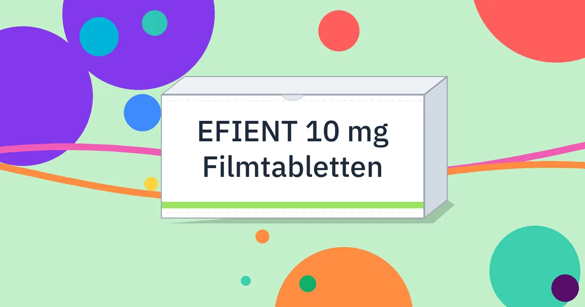 Symbolbild: Packung mit der Aufschrift EFIENT 10 mg Filmtabletten (PZN 06568701) – Verfügbarkeit und Bezug in Apotheken in Frankfurt am Main