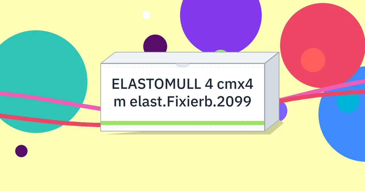 Symbolbild: Packung mit der Aufschrift ELASTOMULL 4 cmx4 m elast.Fixierb.2099 (PZN 19347367) – Verfügbarkeit und Bezug in Apotheken in Frankfurt am Main