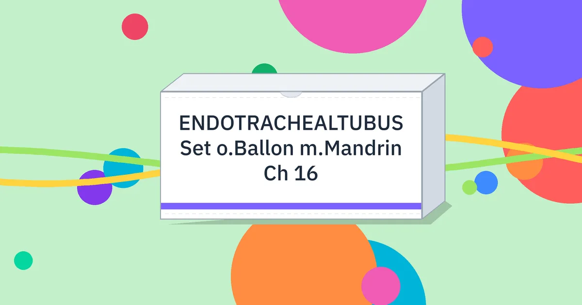 Symbolbild: Packung mit der Aufschrift ENDOTRACHEALTUBUS Set o.Ballon m.Mandrin Ch 16 (PZN 12450079) – Verfügbarkeit und Bezug in Apotheken in Frankfurt am Main