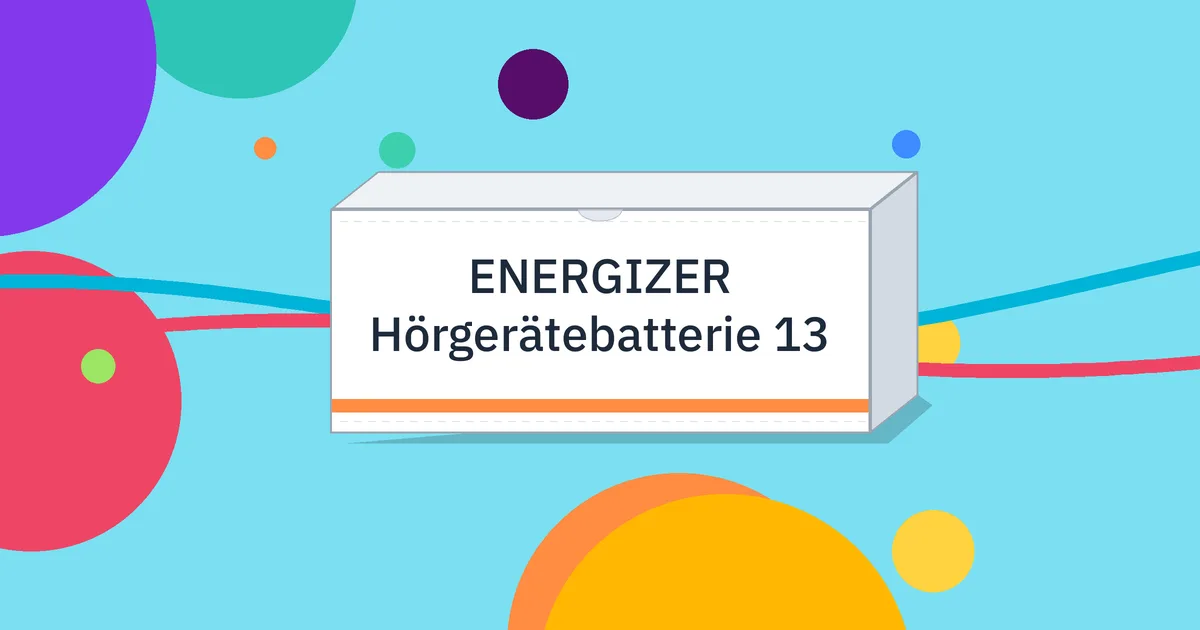 Symbolbild: Packung mit der Aufschrift ENERGIZER Hörgerätebatterie 13 (PZN 09755645) – Verfügbarkeit und Bezug in Apotheken in Frankfurt am Main