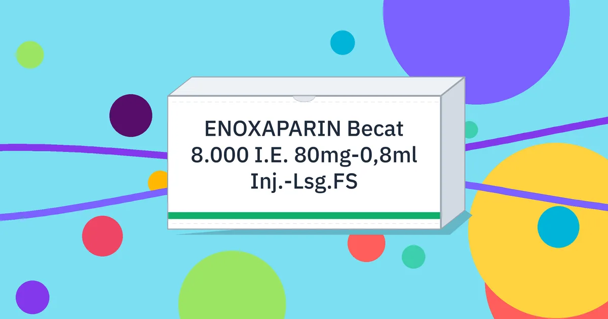 Symbolbild: Packung mit der Aufschrift ENOXAPARIN Becat 8.000 I.E. 80mg-0,8ml Inj.-Lsg.FS (PZN 17976449) – Verfügbarkeit und Bezug in Apotheken in Frankfurt am Main