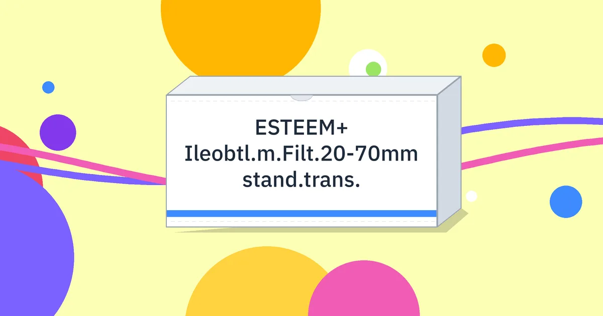 Symbolbild: Packung mit der Aufschrift ESTEEM+ Ileobtl.m.Filt.20-70mm stand.trans. (PZN 06460145) – Verfügbarkeit und Bezug in Apotheken in Frankfurt am Main