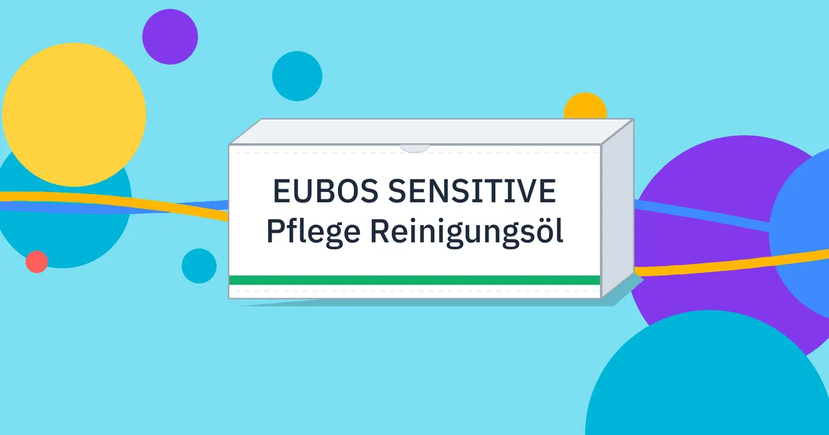 Symbolbild: Packung mit der Aufschrift EUBOS SENSITIVE Pflege Reinigungsöl (PZN 20339367) – Verfügbarkeit und Bezug in Apotheken in Frankfurt am Main