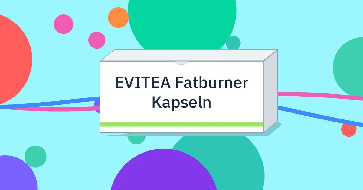Symbolbild: Packung mit der Aufschrift EVITEA Fatburner Kapseln (PZN 16611585) – Verfügbarkeit und Bezug in Apotheken in Frankfurt am Main