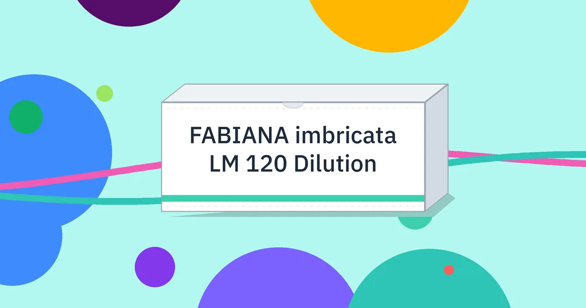 Symbolbild: Packung mit der Aufschrift FABIANA imbricata LM 120 Dilution (PZN 13485890) – Verfügbarkeit und Bezug in Apotheken in Frankfurt am Main