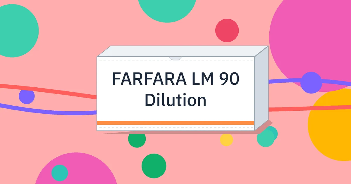 Symbolbild: Packung mit der Aufschrift FARFARA LM 90 Dilution (PZN 13487682) – Verfügbarkeit und Bezug in Apotheken in Frankfurt am Main