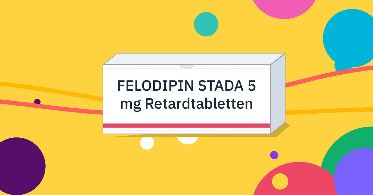 Symbolbild: Packung mit der Aufschrift FELODIPIN STADA 5 mg Retardtabletten (PZN 01434002) – Verfügbarkeit und Bezug in Apotheken in Frankfurt am Main
