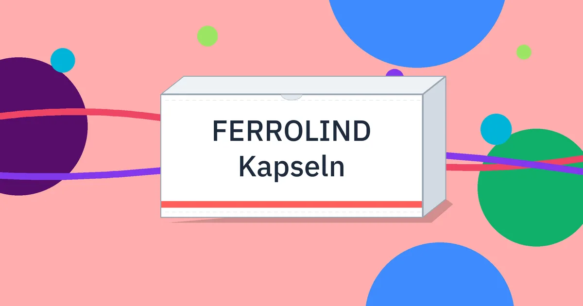 Symbolbild: Packung mit der Aufschrift FERROLIND Kapseln (PZN 16042644) – Verfügbarkeit und Bezug in Apotheken in Frankfurt am Main