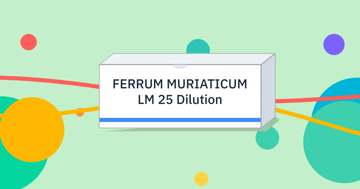 Symbolbild: Packung mit der Aufschrift FERRUM MURIATICUM LM 25 Dilution (PZN 12850904) – Verfügbarkeit und Bezug in Apotheken in Frankfurt am Main