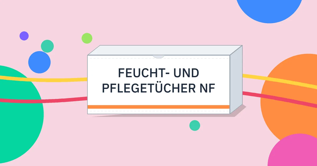 Symbolbild: Packung mit der Aufschrift FEUCHT- UND PFLEGETÜCHER NF (PZN 03191118) – Verfügbarkeit und Bezug in Apotheken in Frankfurt am Main