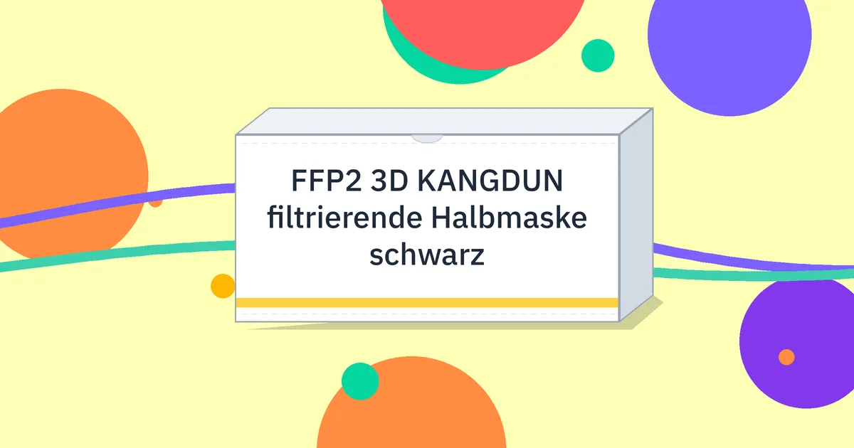 Symbolbild: Packung mit der Aufschrift FFP2 3D KANGDUN filtrierende Halbmaske schwarz (PZN 18408457) – Verfügbarkeit und Bezug in Apotheken in Frankfurt am Main